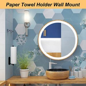 Kitchen Paper Towel Holder, Black Paper Towel Holder Under Cabinet Paper Towel Dispenser Wall Mount Self-Adhesive or Drilled for Bathroom Rv Garage