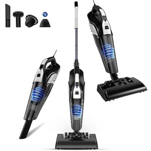 fichaiy corded stick vacuum cleaner, lightweight 3-in-1 small vacuums, 600w powerful suction handheld vac electric brooms for hardwood floor pet hair