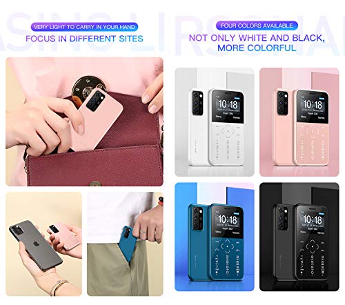 Tuanzi SOYES S10P Mini Card Phone Unlocked 2G GSM Quad Band Mini Mobile Phones 400mAh 1.54 "IPS Color MTK6261M Cellphone Ultra-Thin Fashion Small Size Kids Cell Phones (Pink-S10P)