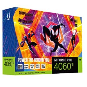 ZOTAC Gaming GeForce RTX 4060 Ti 8GB Twin Edge OC Spider-Man: Across The Spider-Verse Inspired Graphics Card Bundle, ZT-D40610H-10SMP