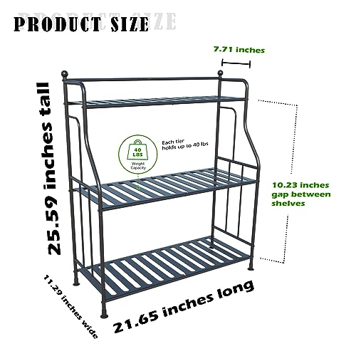 YisanCrafts 3-Tier Shoe Rack for Closet Metal Shoe Organizer for Entryway, Extra Large Capacity Wide Shoe Storage Shelf with Sturdy Wire Grid for Closet Floor, Bedroom, Iron Plate Black