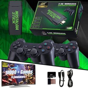 game stick 4k 64 gb - 10,000 retro games, 2.4g wireless controller gamepad 4k game stick, plug & play nostalgia stick game, wireless retro game console, 4k hdmi output tv game stick (128)