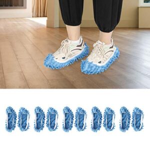 Mop Slippers Shoes Cover, 10Pcs Chenille Mop Slippers Multifunction Floor Cleaning Shoes Dust Cleaner Accessory(Blue)