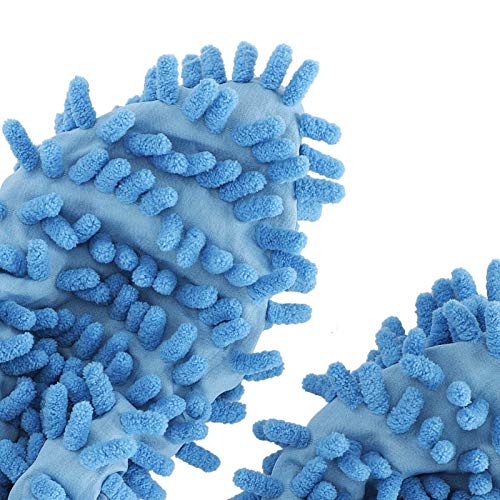 Mop Slippers Shoes Cover, 10Pcs Chenille Mop Slippers Multifunction Floor Cleaning Shoes Dust Cleaner Accessory(Blue)