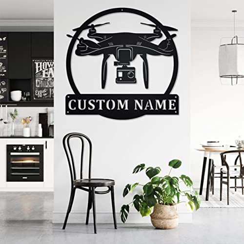 Custom Drone Metal Wall Art, Personalized Drone Name Sign Decoration For Room, Drone Home Decor, Custom Drone, Drone Lover Gift, Drone