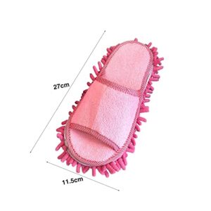 Leefasy Mop Slippers Men Women Cleaning Shoes Microfiber Mute Cleaner Detachable Practical Mopping Slippers Cleaning Sandals for Floor Polishing, Pink