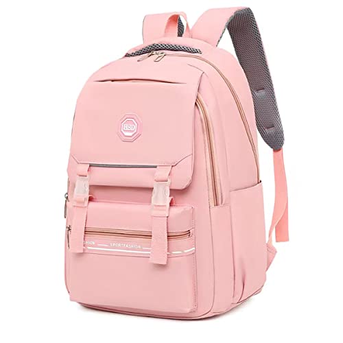 HSD Hope Surged Pink Backpack with 15.6" Laptop Compartment, Bookbag for 12+ years old 17inch Travel Backpack for Women