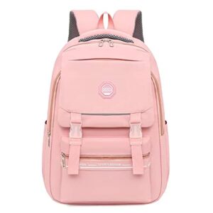 HSD Hope Surged Pink Backpack with 15.6" Laptop Compartment, Bookbag for 12+ years old 17inch Travel Backpack for Women