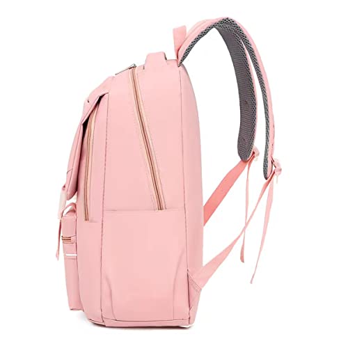 HSD Hope Surged Pink Backpack with 15.6" Laptop Compartment, Bookbag for 12+ years old 17inch Travel Backpack for Women