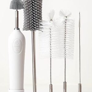 Northway, Electric Bottle Brush Cleaner, 4 Pcs Baby Bottle Silicone Brush Set, 1 Stand, 1 Ext., Nipple Straw Brush, Automatic Electronic Cleaning, Satinless Steel Rods, Waterproof from Northway