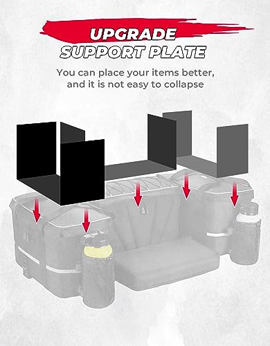 KEMIMOTO ATV Bag, 74L Large ATV Cargo Bag With Cooler Bag, Waterproof 4 Wheeler Storage Rear Rack Seat Bag Universal Compatible With Polaris Sportman Fourtrax Can Am Kawasaki Yamaha Artic Cat