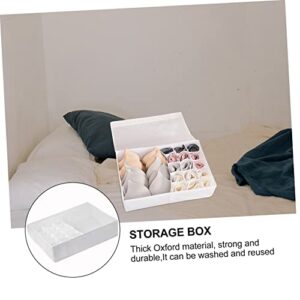 Outanaya Underwear Storage Box Vanity Drawer Container with Lid Necktie Organizer Containers with Lids Socks Bra Organizer Drawer Underwear Box with Lid Underwear Storage Organizer White