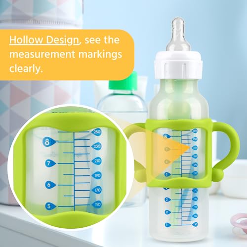 3-Pack Silicone Baby Bottle Handles for Dr Brown Narrow Baby Bottles, Bottle Holder for Baby Self Feeding, Easy Grip Handles to Hold, BPA-Free