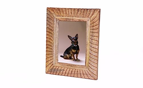 indoStrides Hand Carved Mango Wood 5x7 Picture Frame for Tabletop use