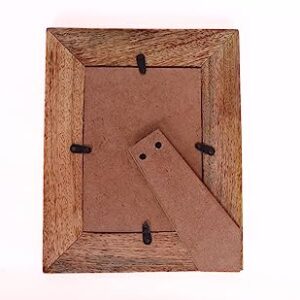 indoStrides Hand Carved Mango Wood 5x7 Picture Frame for Tabletop use