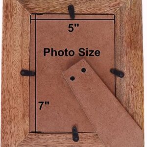 indoStrides Hand Carved Mango Wood 5x7 Picture Frame for Tabletop use