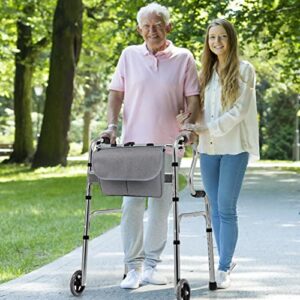 Bandkos Walker Baskets for Rolling Folding Walker,Basket Bag for Walkers for Seniors Wheelchair Accessories(Grey)