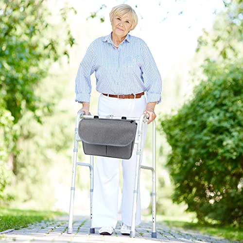 Bandkos Walker Baskets for Rolling Folding Walker,Basket Bag for Walkers for Seniors Wheelchair Accessories(Grey)