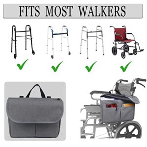 Bandkos Walker Baskets for Rolling Folding Walker,Basket Bag for Walkers for Seniors Wheelchair Accessories(Grey)