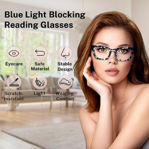 CCVOO 6 Pack Oprah Style Reading Glasses for Women Blue Light Blocking Computer Square Readers with Spring Hinge Men (A2 Mix, 2.0)