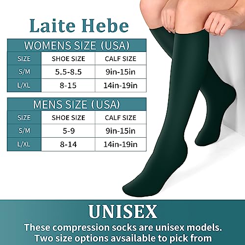 Laite Hebe 4 Pairs-Compression Socks for Women&Men Circulation-Best Support for Nurses,Running,Athletic