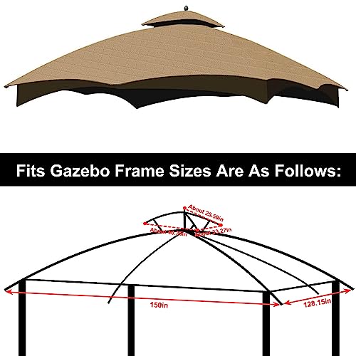 SCOCANOPY Beige Ripstop Replacement Top for Lowe's Allen Roth 10X12 Gazebo Model #GF-12S004B-1