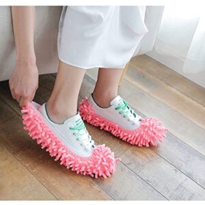 1pc Chenille Mopping Dust Slipper Washable Reusable Shoe Cover Foot Dust Hair Cleaner for Cleaning Floor Sweeping Slippers