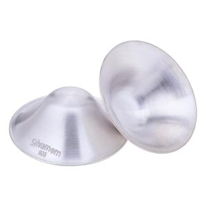 Silvamom® The Original Silver Nursing Cups | Nipple Shields for Nursing Newborn Breastfeeding | 925 Silver | Nickel Free | Newborn Essentials Must Haves | Soothies and Protect (Regular Size)