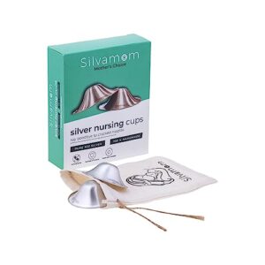 Silvamom® The Original Silver Nursing Cups | Nipple Shields for Nursing Newborn Breastfeeding | 925 Silver | Nickel Free | Newborn Essentials Must Haves | Soothies and Protect (Regular Size)