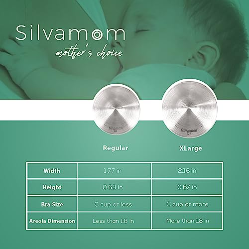 Silvamom® The Original Silver Nursing Cups | Nipple Shields for Nursing Newborn Breastfeeding | 925 Silver | Nickel Free | Newborn Essentials Must Haves | Soothies and Protect (Regular Size)