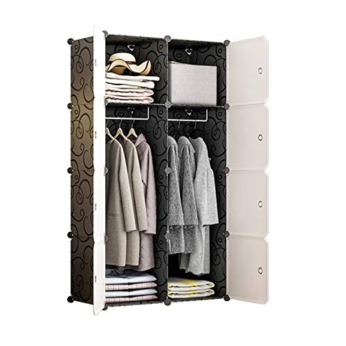 LHLLHL Portable Wardrobe Closet, Modular Storage Organizer, Space Saving Armoire, Deeper Cube with Hanging Rod