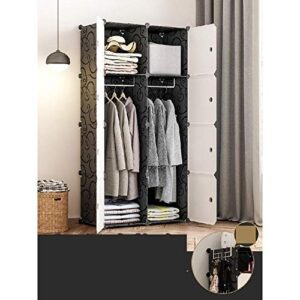 LHLLHL Portable Wardrobe Closet, Modular Storage Organizer, Space Saving Armoire, Deeper Cube with Hanging Rod