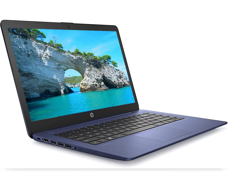 HP 2023 14" HD IPS Laptop, Intel Celeron Processor Up to 2.60GHz, 8GB RAM, 64GB SSD, Ultra-Fast WiFi, Webcam, Windows 11, Dale Blue (Renewed)