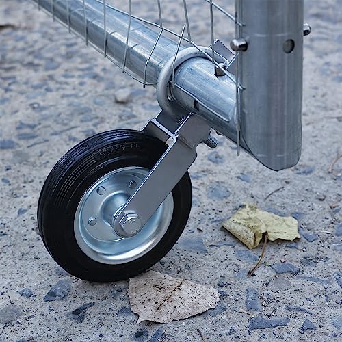 Gate Helper Wheel Gate Caster Kit for Supporting Swing Metal Tube Gate with 1-5/8" Thru 2" Gate Frames, 6" Heavy Duty Farm Gate Wheel for Chain Link Fence, Prevent Gate from Dragging, Sliver, 1 Pack