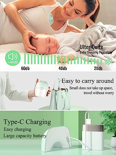 Wearable Breast Pump, 2 Pack Double Wireless Pump with Comfortable Double-Sealed Flange, 3 Modes & 9 Levels Electric Pump Portable, Smart Display, 24mm