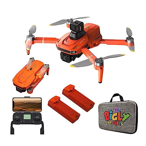 Bigly Brothers New E58 X LITE Mark II Delta Orange Superior Edition Drone with Camera, 360 degrees of obstacle avoidance, Carrying Case, & 2 Batteries. RTF, No Assembly Required.