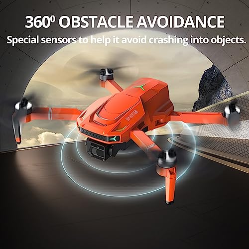 Bigly Brothers New E58 X LITE Mark II Delta Orange Superior Edition Drone with Camera, 360 degrees of obstacle avoidance, Carrying Case, & 2 Batteries. RTF, No Assembly Required.