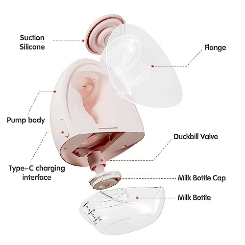 NCVI Hands Free Breast Pump, Double Wearable Breast Pump, Electric Breast Pump with 4 Modes & 9 Levels, Low Noise and Large Battery, 21/24/28mm, 2 Pack