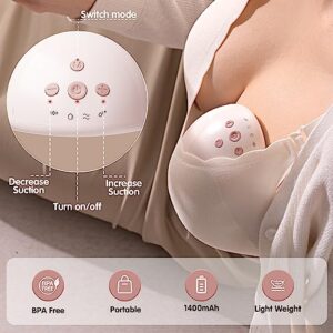 NCVI Hands Free Breast Pump, Double Wearable Breast Pump, Electric Breast Pump with 4 Modes & 9 Levels, Low Noise and Large Battery, 21/24/28mm, 2 Pack