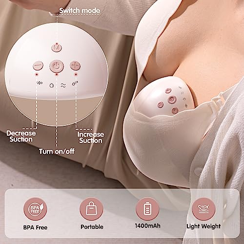 NCVI Hands Free Breast Pump, Double Wearable Breast Pump, Electric Breast Pump with 4 Modes & 9 Levels, Low Noise and Large Battery, 21/24/28mm, 2 Pack