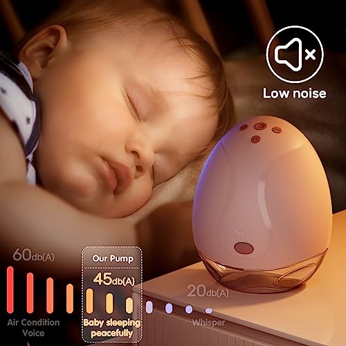 NCVI Hands Free Breast Pump, Double Wearable Breast Pump, Electric Breast Pump with 4 Modes & 9 Levels, Low Noise and Large Battery, 21/24/28mm, 2 Pack