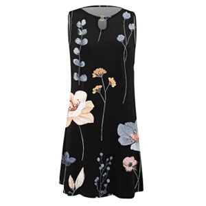 Summer Dresses for Women 2023 Trendy Floral Print Keyhole Neck Casual Hawaiian Sundresses Cocktail Party Prom Dress