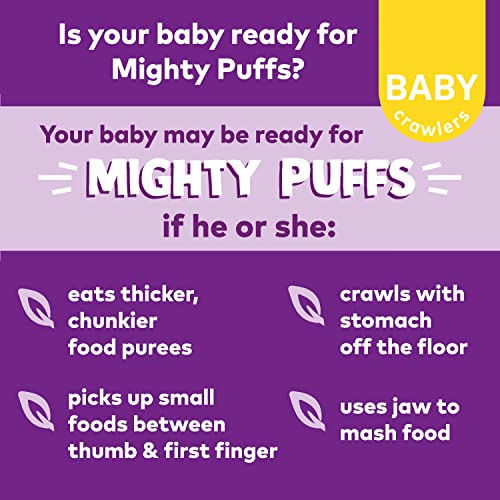 Plum Organics Mighty Puffs Snack For Babies - Variety Pack - (Pack of 6) 1.85 oz - Includes Carrot & Broccoli, Beet & Strawberry, and Spinach & Pea Flavors - Ancient Grain & Chickpea Snacks