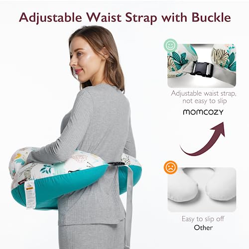 Momcozy Original Nursing Pillow and Positioner - Standard Size Feeding Pillow | Breastfeeding, Bottle Feeding, Baby Support | with Adjustable Waist Strap and Removable Cotton Cover, Animal Forest