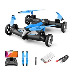 aufmer mini drone with kids camera, 2.4g quadcopter drone with land mode or flight mode, altitude hold, headless mode, 3d flip, rc drones (blue)