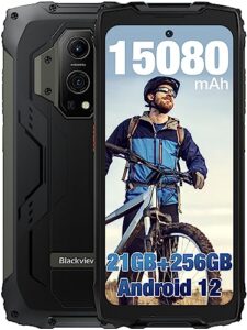 blackview rugged smartphone unlocked(2023), bv9300 21gb+256gb/1tb,15080mah battery/33w,100 lumen flashlight,6.7" fhd+ 120hz,50mp+32mp, android 12 rugged cell phone,rugged phone fingerprint/face id