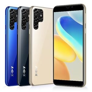 xgody x60 4g lte smartphone unlocked, 6 inch qhd waterdrop screen, 2gb ram+16gb rom, dual sim slots android cell phone, 5mp+5mp camera, face unlock, 3000mah, at&t/t-mobile smart phones (gold)