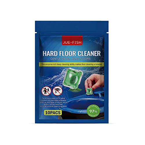 Racsoh 10-Pack Hard Floor Cleaner for Powerful Deep Cleaning & Easy Mopping - Enzyme-Based, Non-Toxic and Plant-Based, Hard Floor Concentrated Cleaner - Safe, Easy, and Effective Cleaning