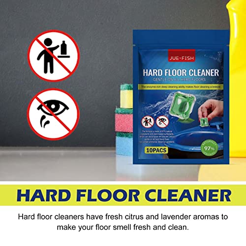 Racsoh 10-Pack Hard Floor Cleaner for Powerful Deep Cleaning & Easy Mopping - Enzyme-Based, Non-Toxic and Plant-Based, Hard Floor Concentrated Cleaner - Safe, Easy, and Effective Cleaning