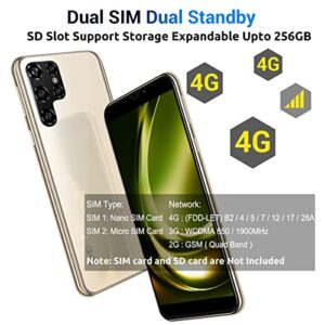 Xgody X60 4G LTE Smartphone Unlocked, 6 Inch QHD Waterdrop Screen, 2GB RAM+16GB ROM, Dual Sim Slots Android Cell Phone, 5MP+5MP Camera, Face Unlock, 3000mAh, AT&T/T-Mobile Smart Phones (Gold)